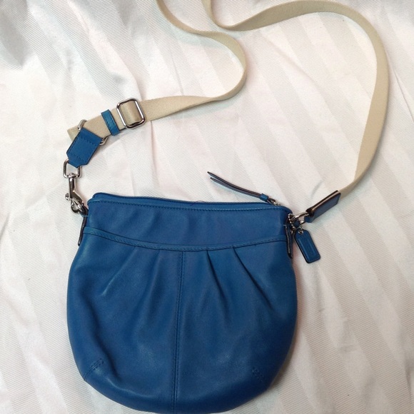 Coach | Bags | Coach Blue Leather Crossbody | Poshmark